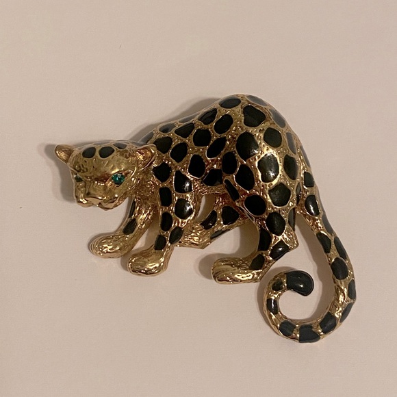 Other | Vintage Enamel Gold Leopard Pin | Poshmark